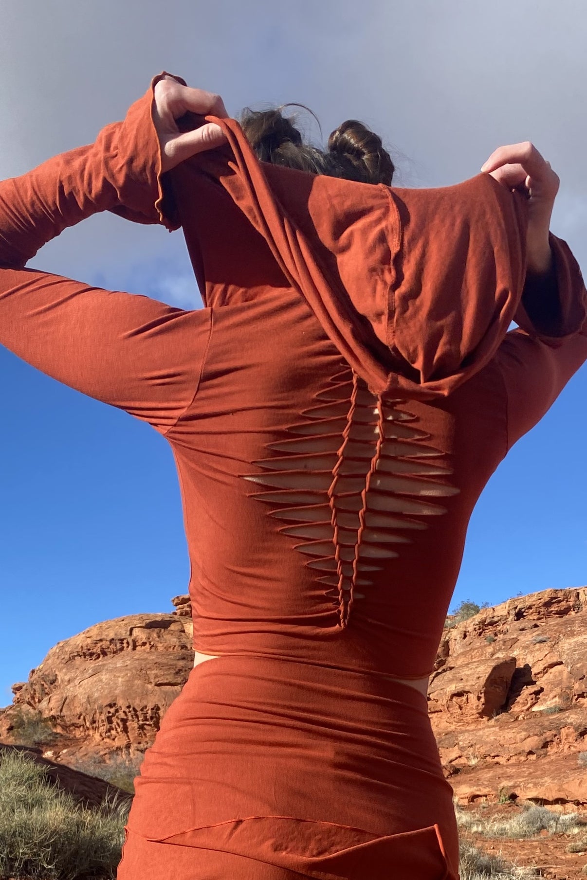 Rust Ninja Wrap with Long Sleeves by Lotus Tribe Clothing