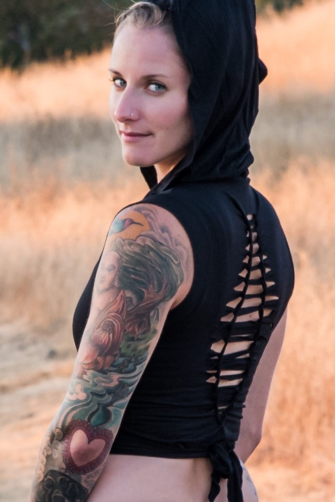 Onyx Sleeveless Ninja Wrap by Lotus Tribe Clothing