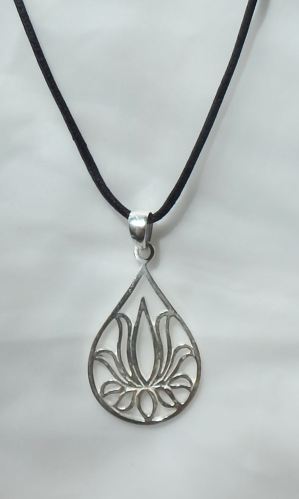 Silver Lotus Flower Necklace by Lotus Tribe Clothing